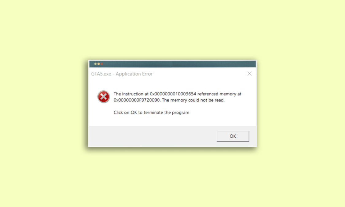 Fix The instruction at 0x000000000 referenced memory at 0x00000000. The memory could not be read ...